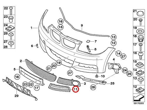 Genuine BMW (51118045922) Front Bumper Grille - Right | Designer Beema