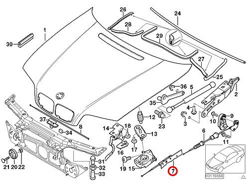 Genuine BMW (51238218859) Lateral Bonnet Release Cable | Designer Beema