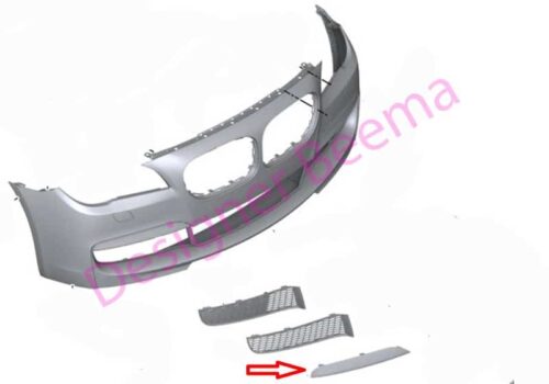 Genuine BMW (51118099324) Bumper Grille Moulding Black - Right ...
