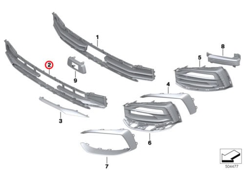 Genuine BMW (51117462936) Front Bumper Centre Grille, Open | Designer Beema